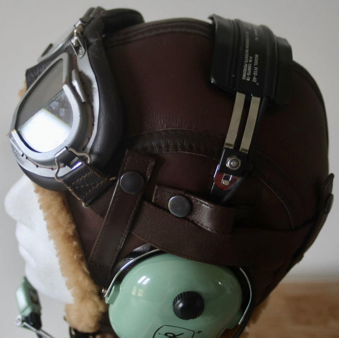 S1a Pilot Sheepskin David Clark Open Cockpit Helmet – Leather Driving ...
