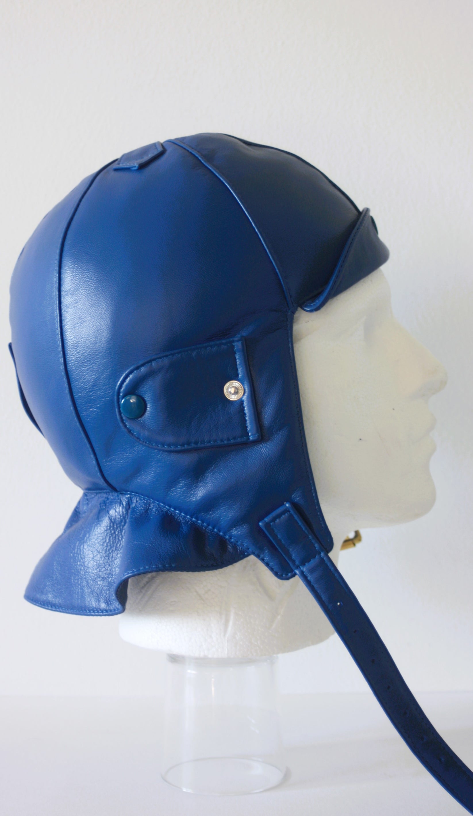 L1 Driving Helmet Mid Blue – Leather Driving Helmets